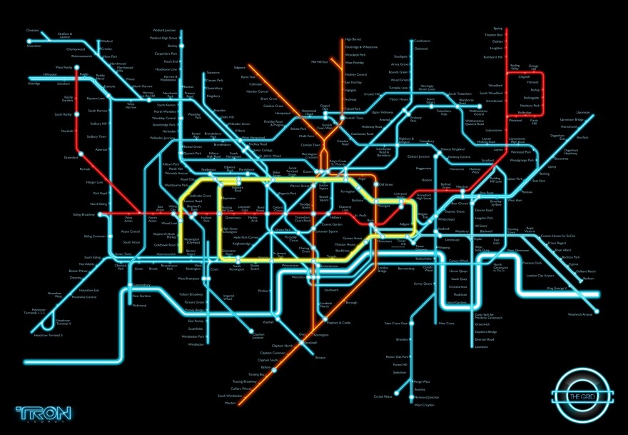 The Monday Map: Tron Tube Map - Hejorama